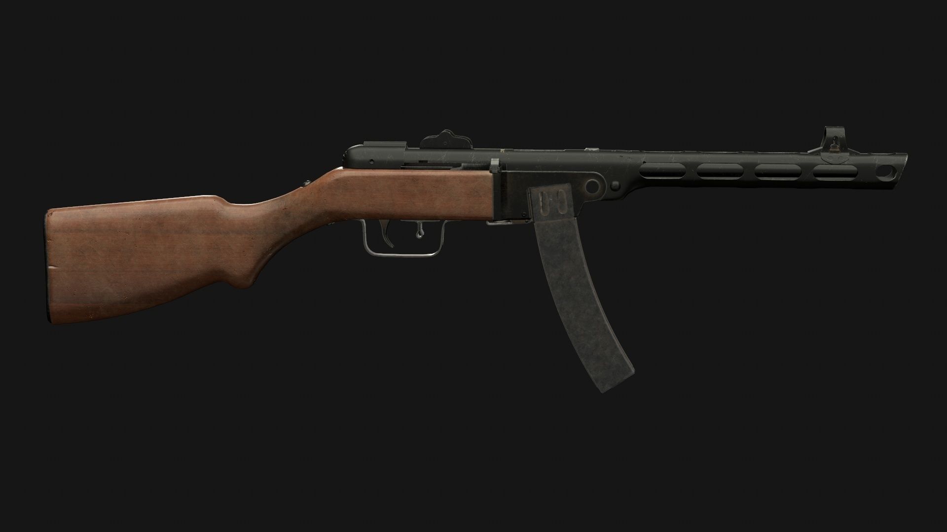 3D model Soviet submachine gun PPSh41 VR / AR / low-poly | CGTrader