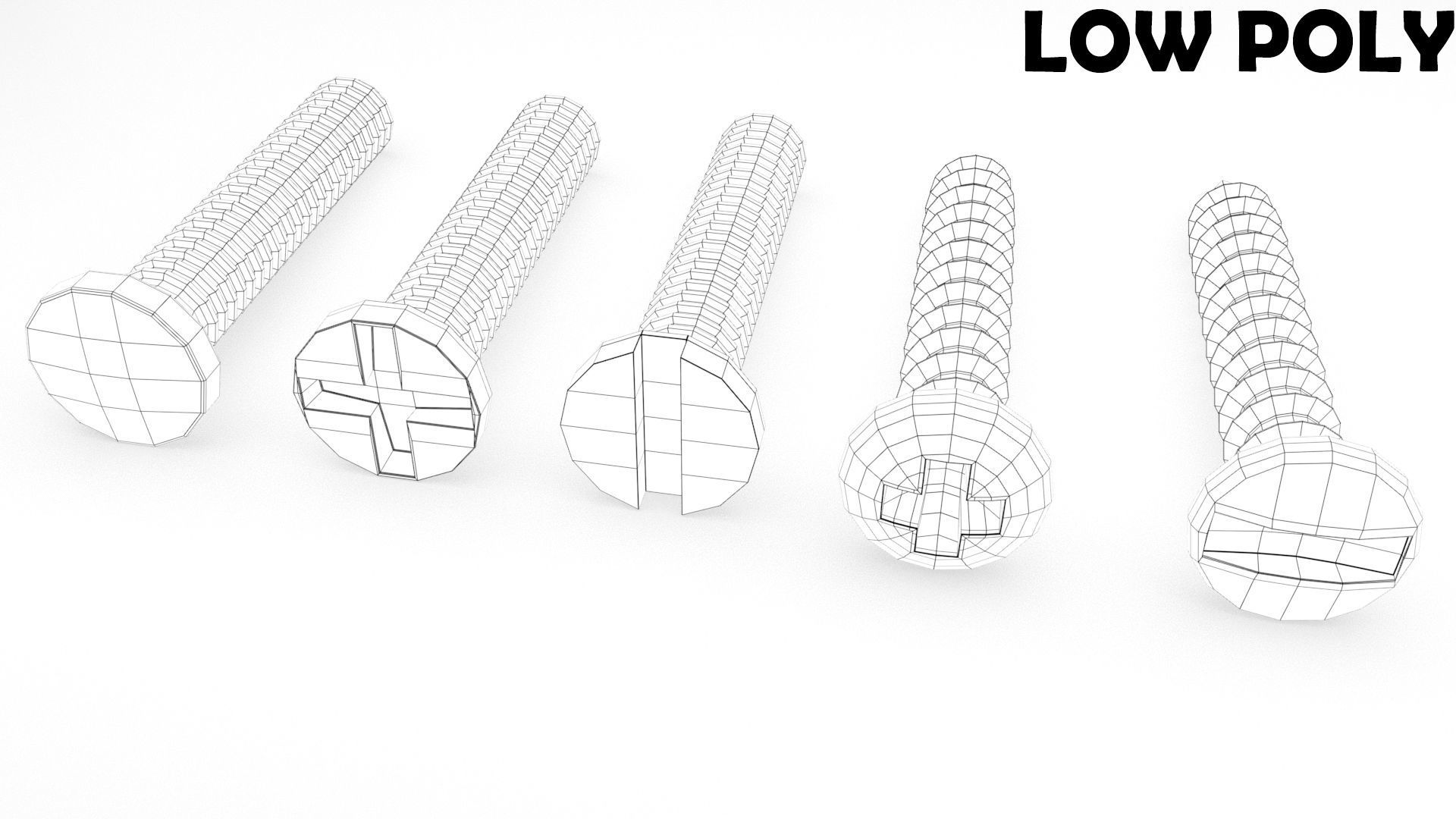 3D model Screws and Bolts VR / AR / low-poly | CGTrader
