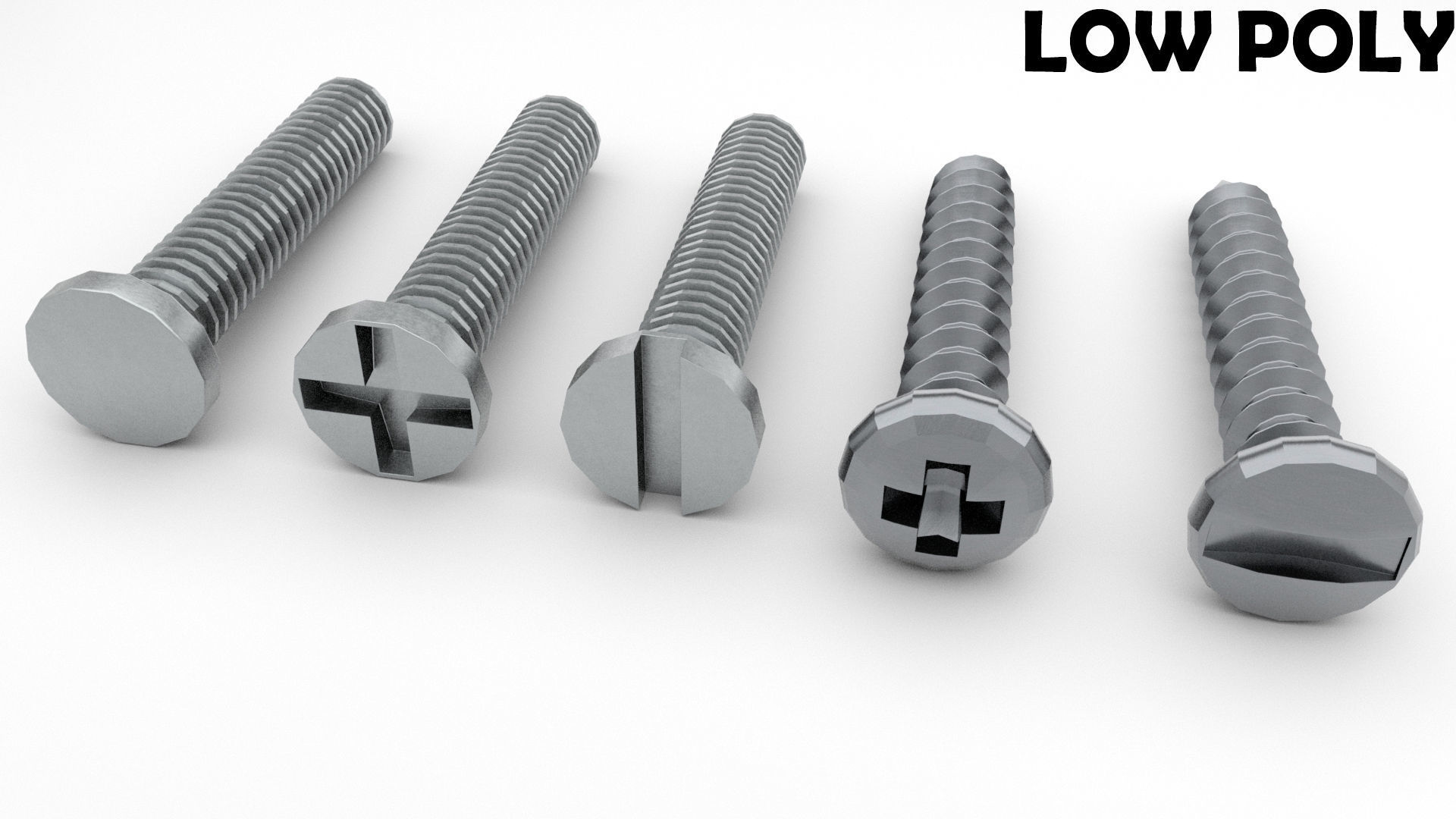 3D model Screws and Bolts VR / AR / low-poly | CGTrader