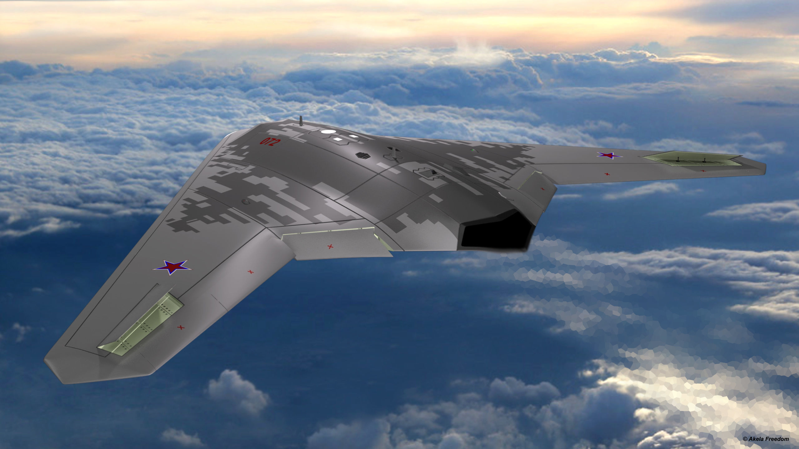 Sukhoi S-70 Hunter in Future 3D model animated | CGTrader