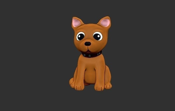 chibi dog 3D model 3D printable | CGTrader