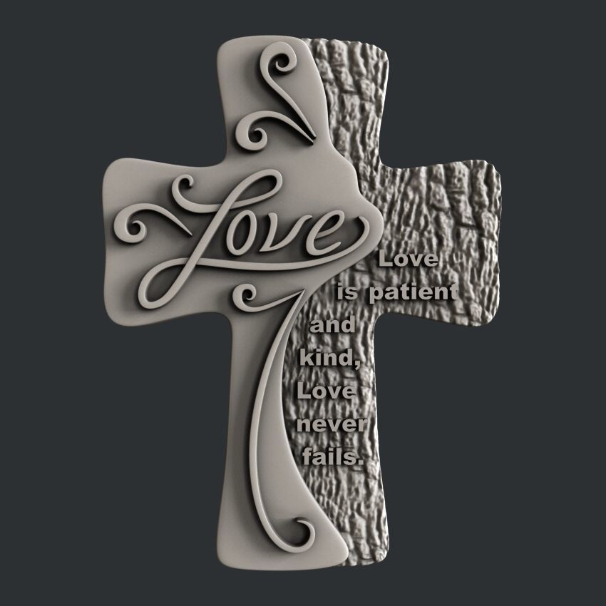 3d STL models for CNC cross Love 3D model | CGTrader