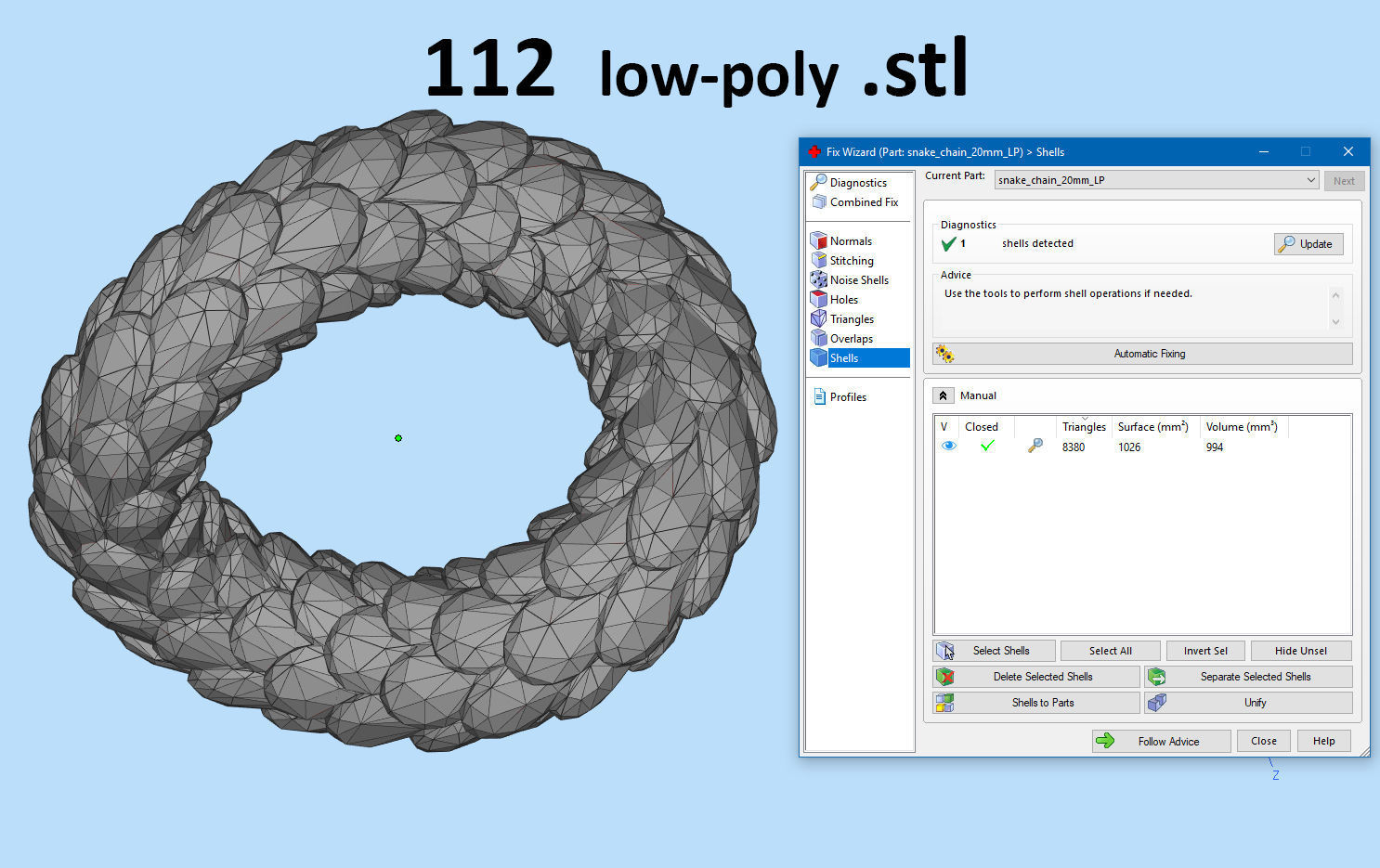 Snake Chain Link 3D model 3D printable | CGTrader