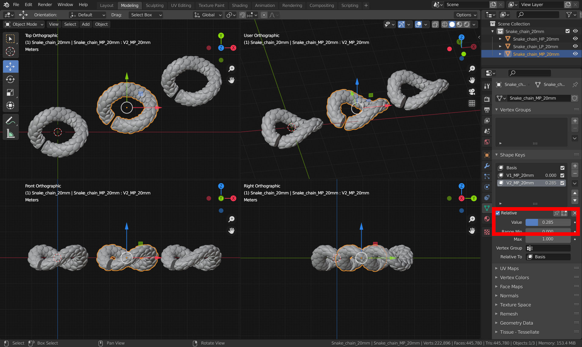 Snake Chain Link 3D model 3D printable | CGTrader