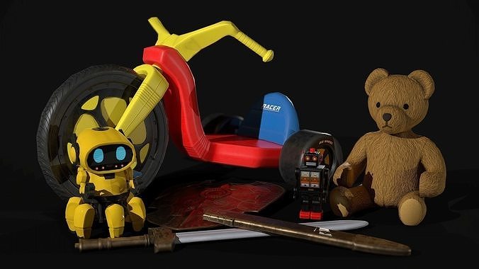 3D model Game Ready Toy Collection bike with wheels VR / AR / low-poly ...