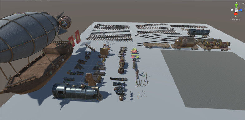 3D model Fantasy Steampunk sky city Kitbash VR / AR / low-poly | CGTrader