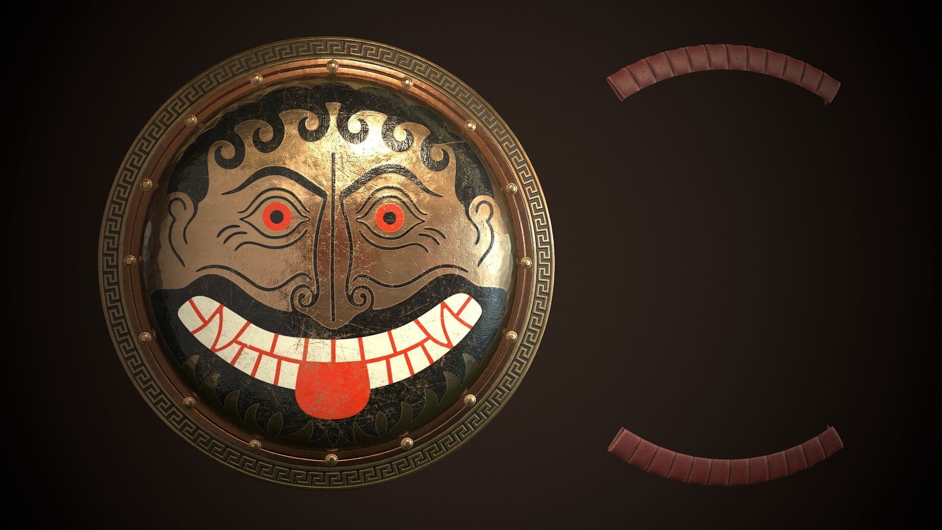 3D model Hoplite Shield Face VR / AR / low-poly | CGTrader