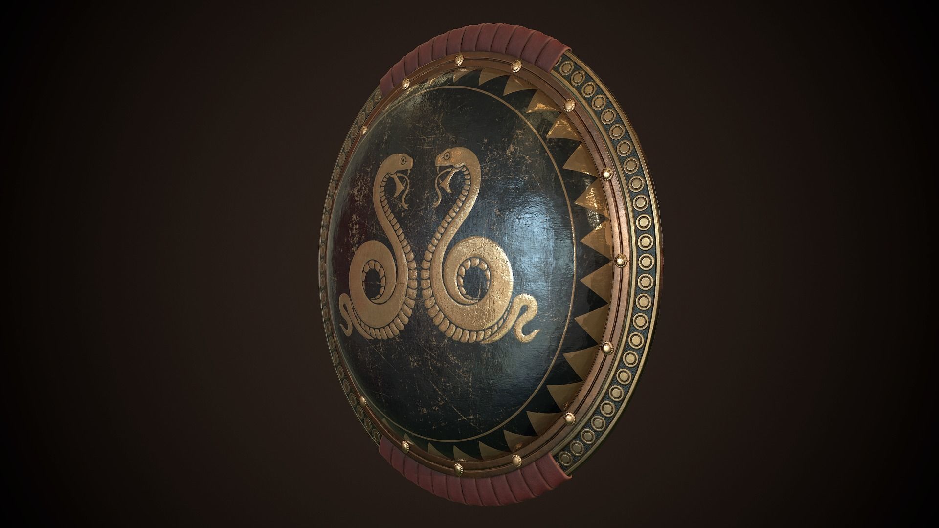 3D model Hoplite Shield Snakes VR / AR / low-poly | CGTrader