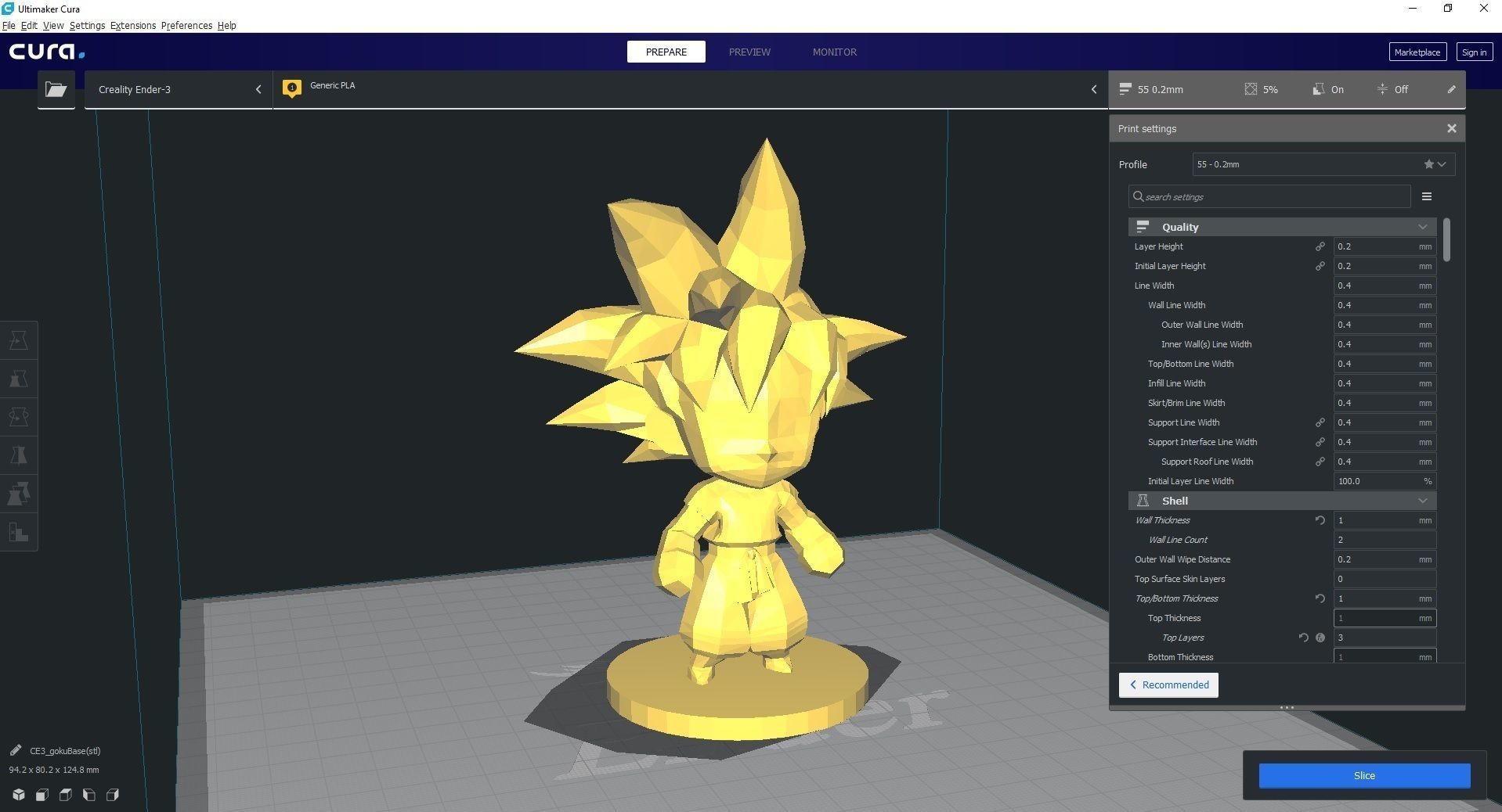 Goku base form Chibi 3D model 3D printable | CGTrader