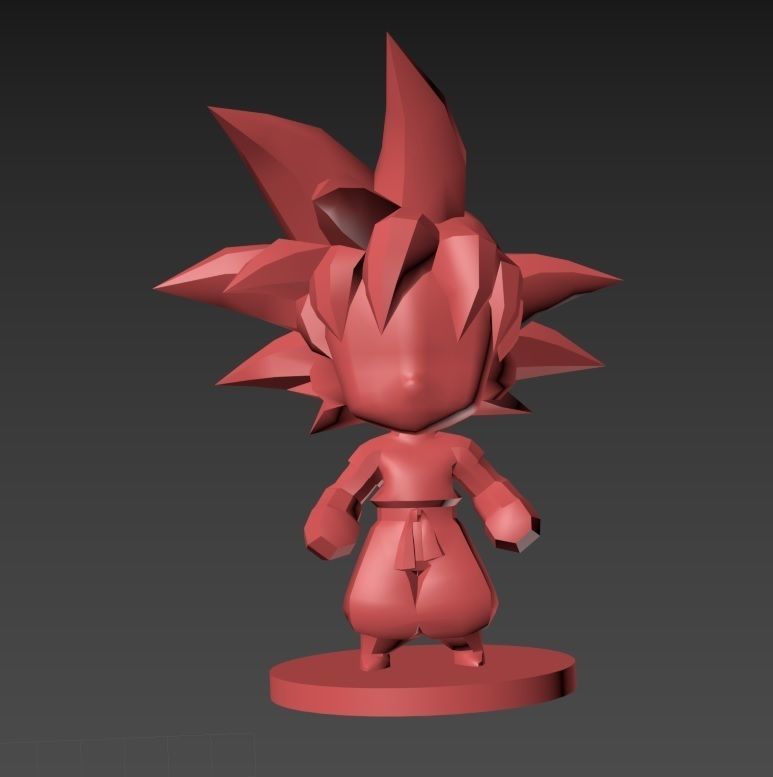 Goku base form Chibi 3D model 3D printable | CGTrader