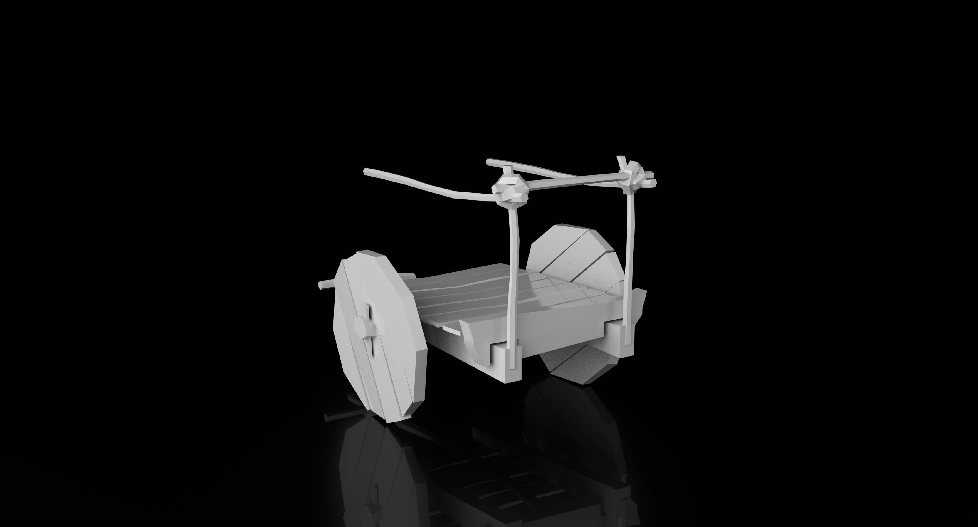Very low poly Game Prop Cart free VR / AR / low-poly 3D model | CGTrader