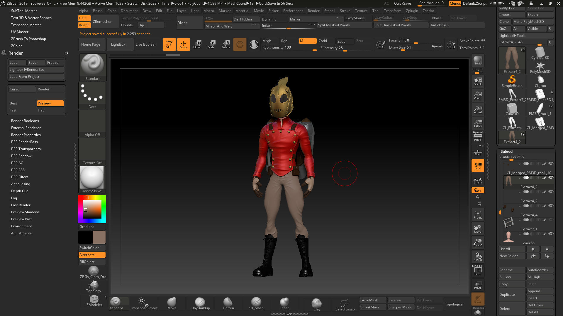 Rocketeer character with backpack and helmet 3D model | CGTrader
