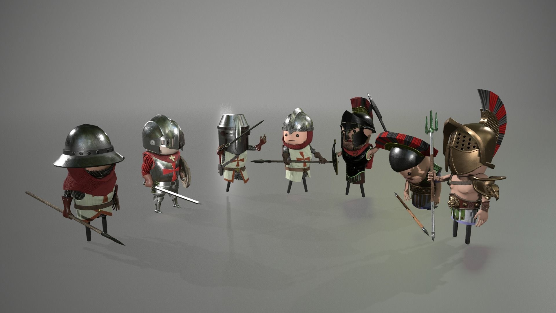 3D model low poly knight pack VR / AR / low-poly rigged | CGTrader