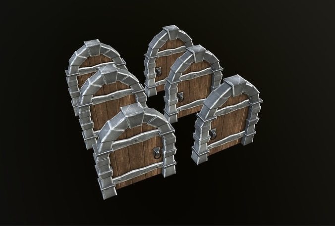 3D model Low Poly Stylized Door VR / AR / low-poly | CGTrader