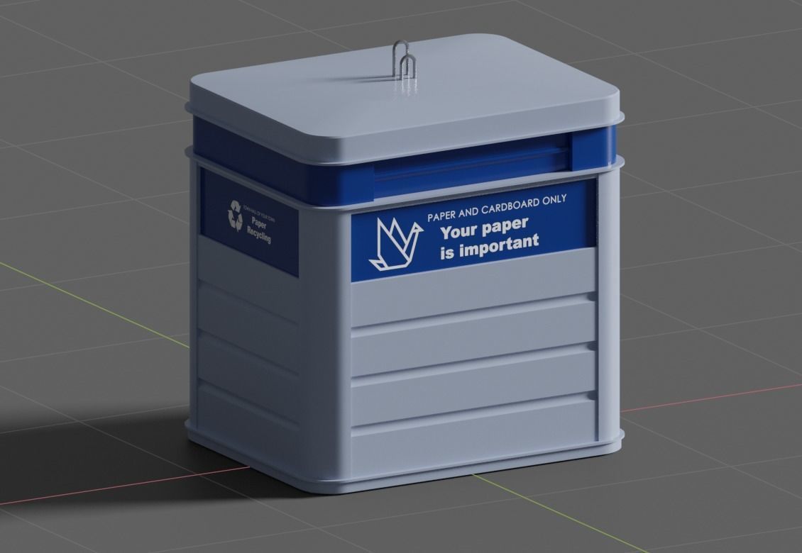 Paper recycling container 3D model | CGTrader