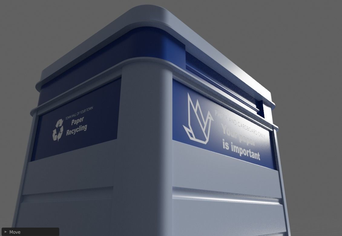 Paper recycling container 3D model | CGTrader