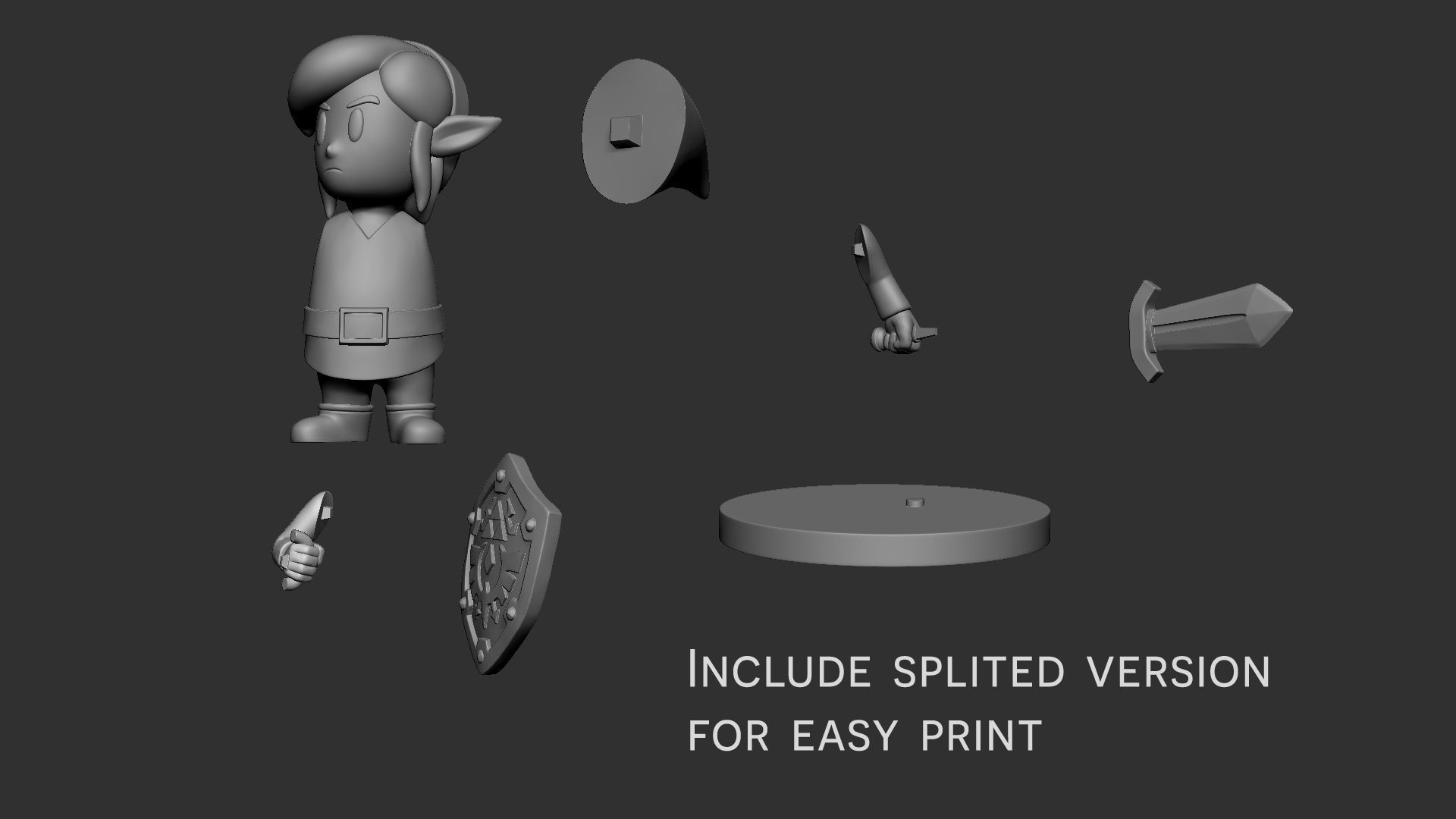 The Legend Of Zelda - Link Firgure 3D model 3D printable | CGTrader