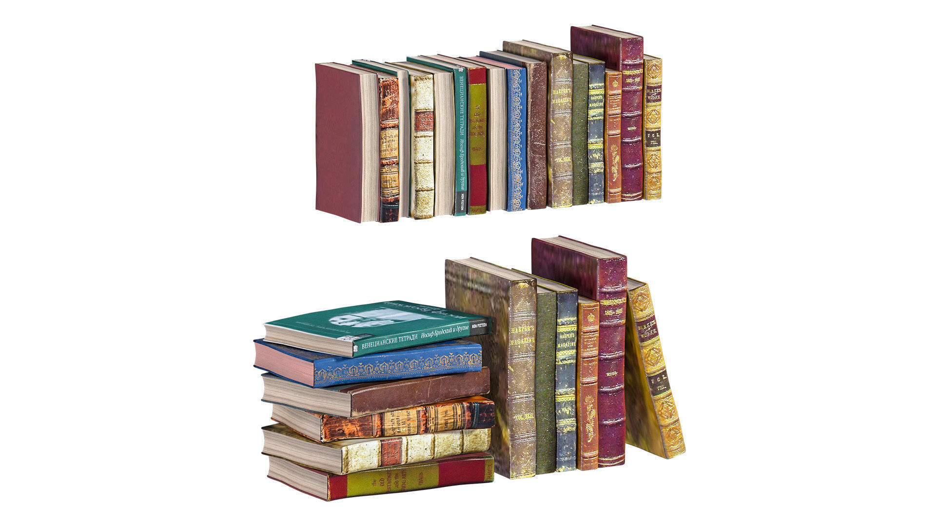 L3DV02G04 - books set 3D model | CGTrader