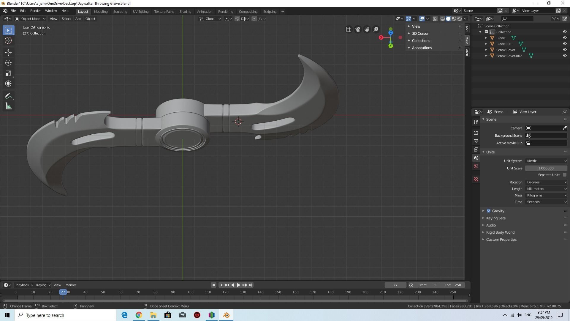 Blade the Daywalkers Throwing Glaive 3D model 3D printable | CGTrader