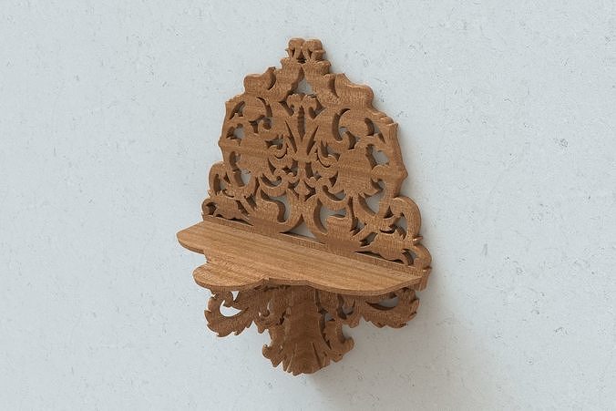 Carved wall shelf 3D model 3D printable | CGTrader