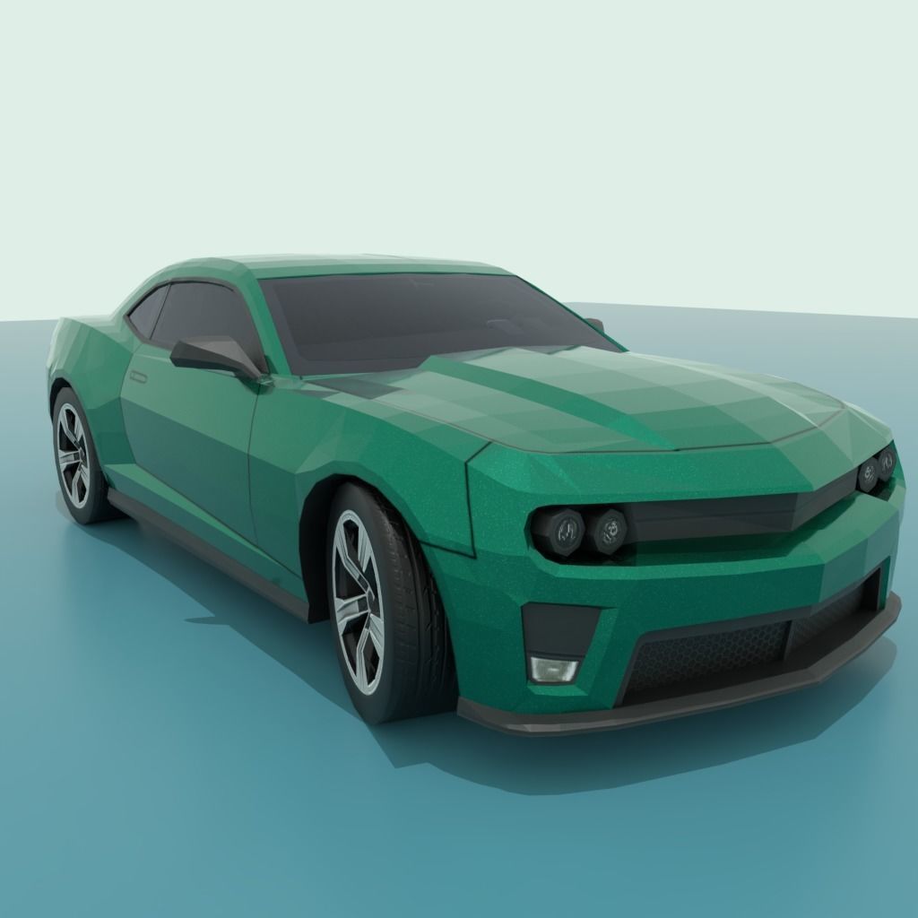 3D model Low poly car chevrolet camaro sports VR / AR / low-poly | CGTrader