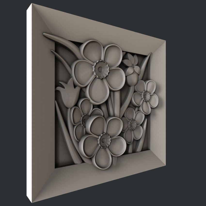 3d STL models for CNC router flower 3D model | CGTrader
