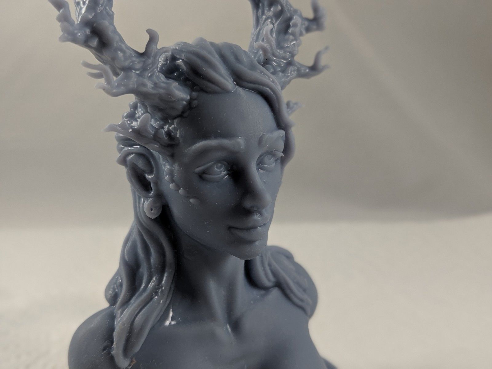 Dryad bust of woman with antlers 3D model 3D printable | CGTrader