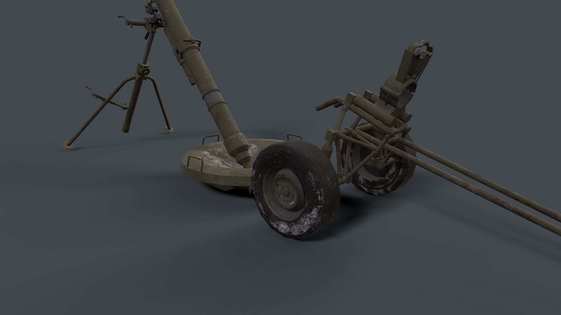 3D model 2S12 Sani 120mm Mortar VR / AR / low-poly | CGTrader