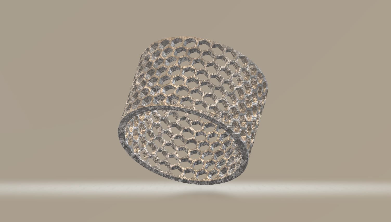 Simple cylinder with hexagonal mesh or honeycomb pattern 3D model ...