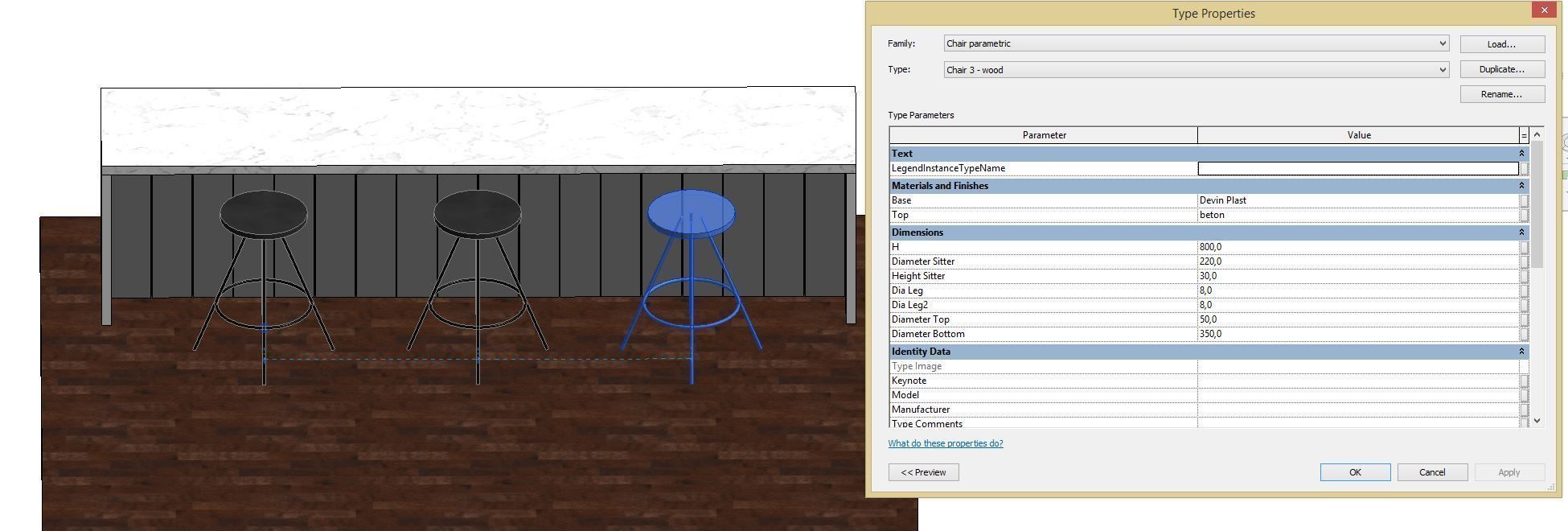Bar chair - Full parametric Revit Family free 3D model | CGTrader