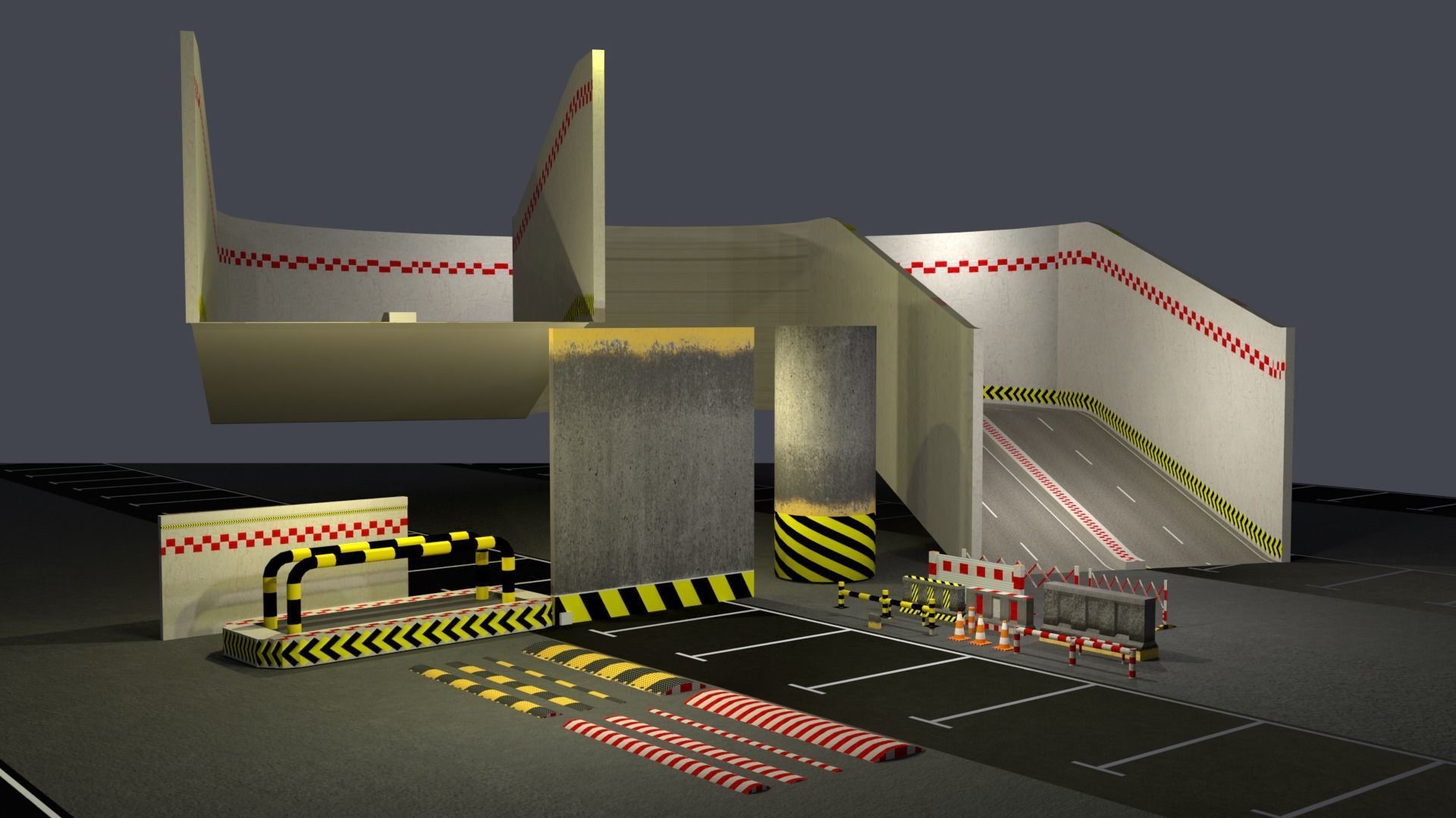 Car Parking Props 3D asset | CGTrader