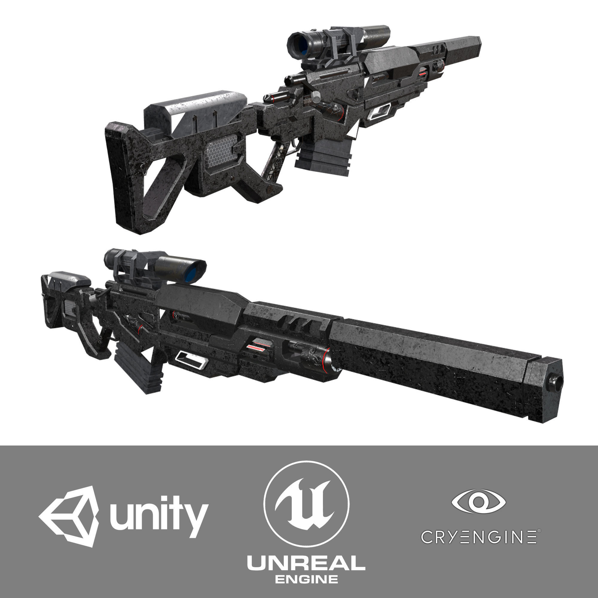 3D asset Sci-Fi Sniper Rifle | CGTrader