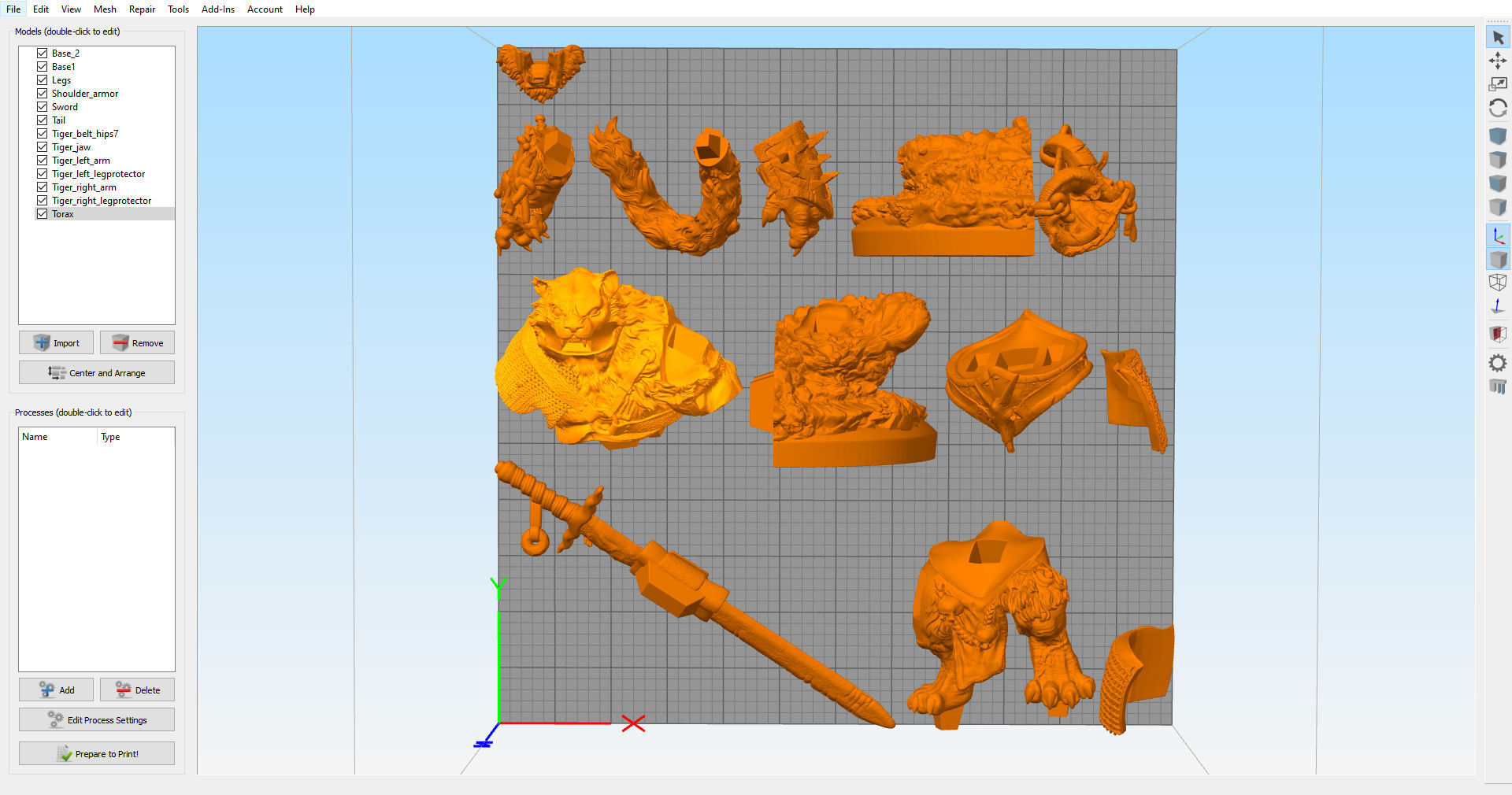 Tiger warrior by creative geek MB 3D model 3D printable | CGTrader