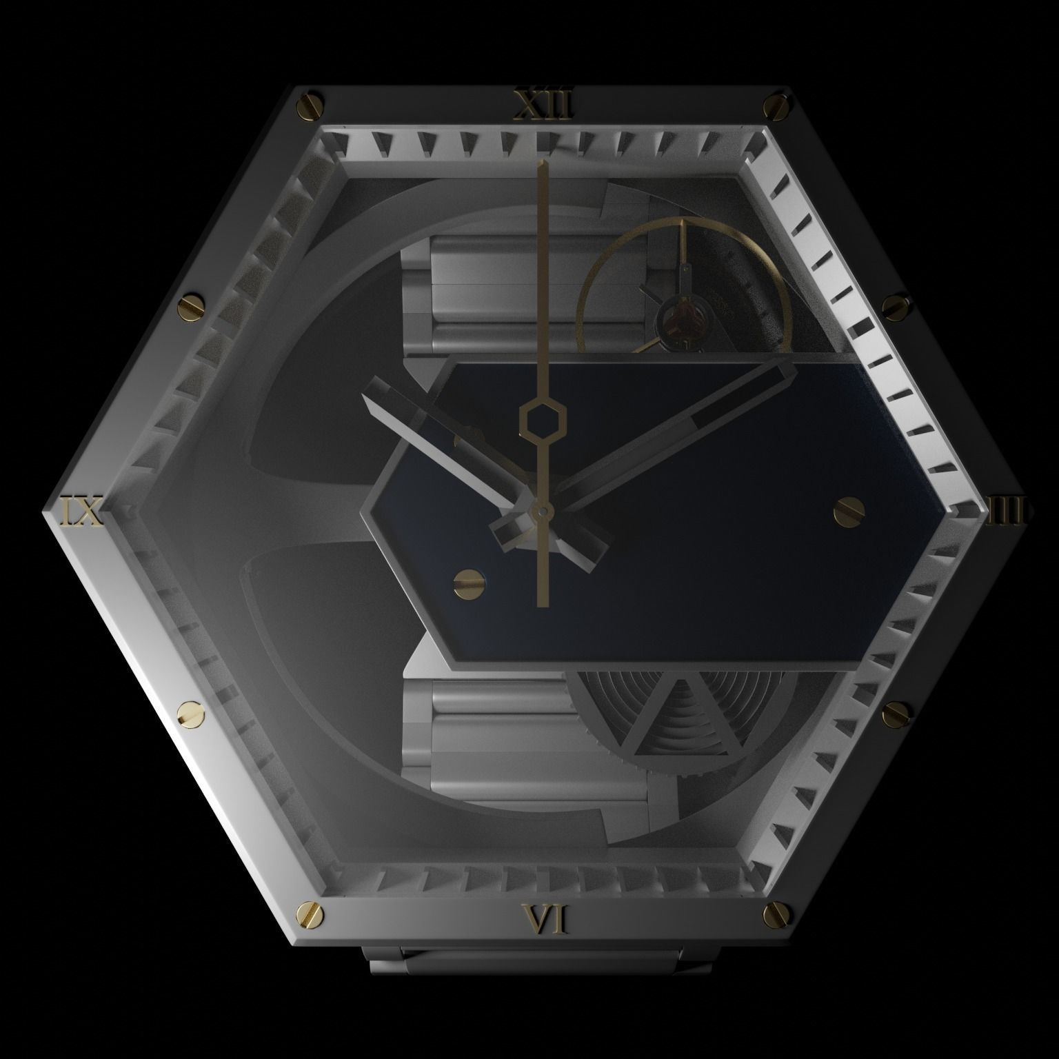 Mechanical watch with original parts 3D model | CGTrader