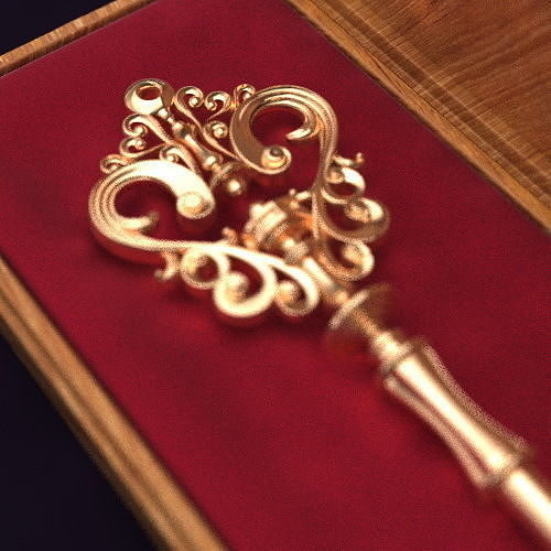 Victorian golden key 3D model 3D printable | CGTrader