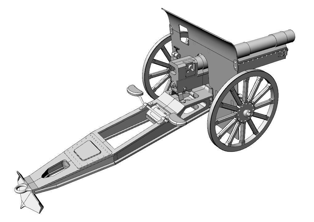 CANNON FELDKANONE 7 5cm 3D model | CGTrader