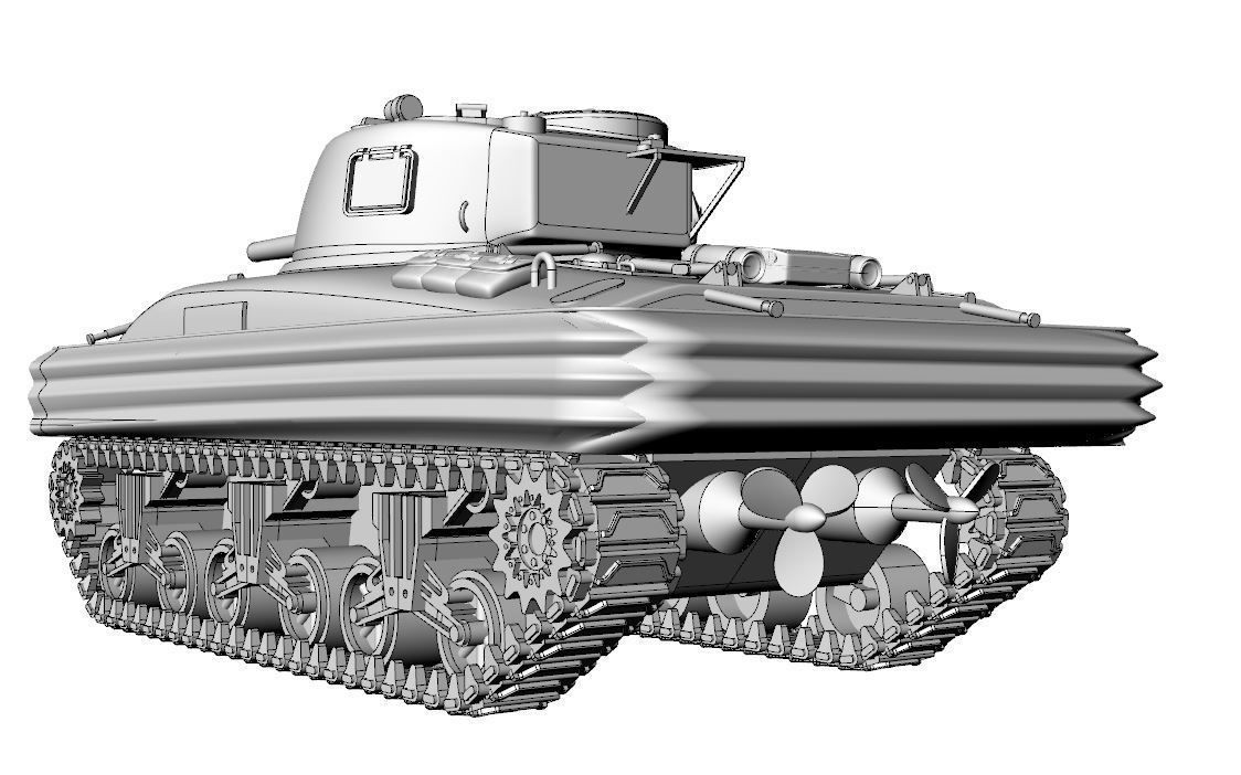 TANK SHERMANN DD 3D model | CGTrader