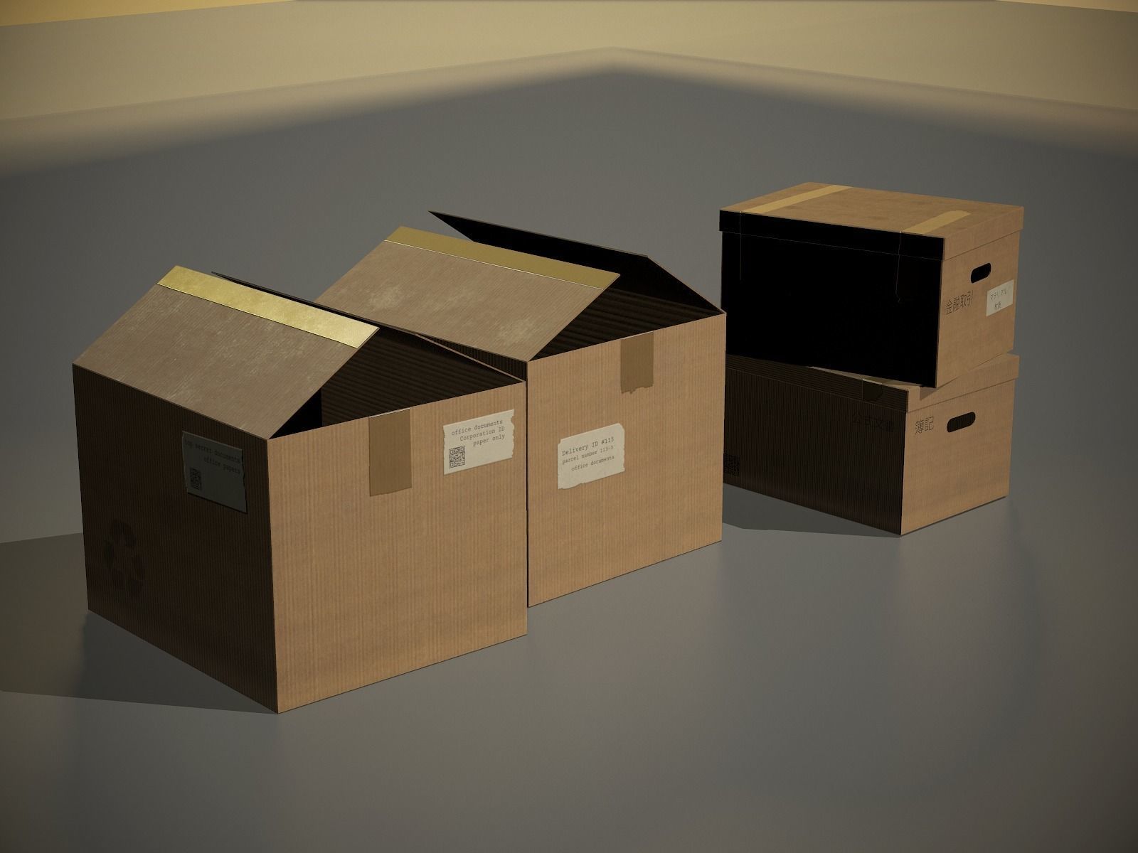 3D model Cardboard Boxes PBR VR / AR / low-poly | CGTrader