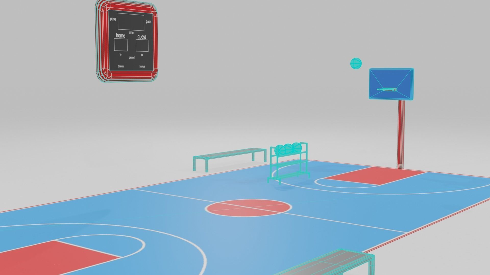 3D model low poly basketball court pack VR / AR / low-poly | CGTrader