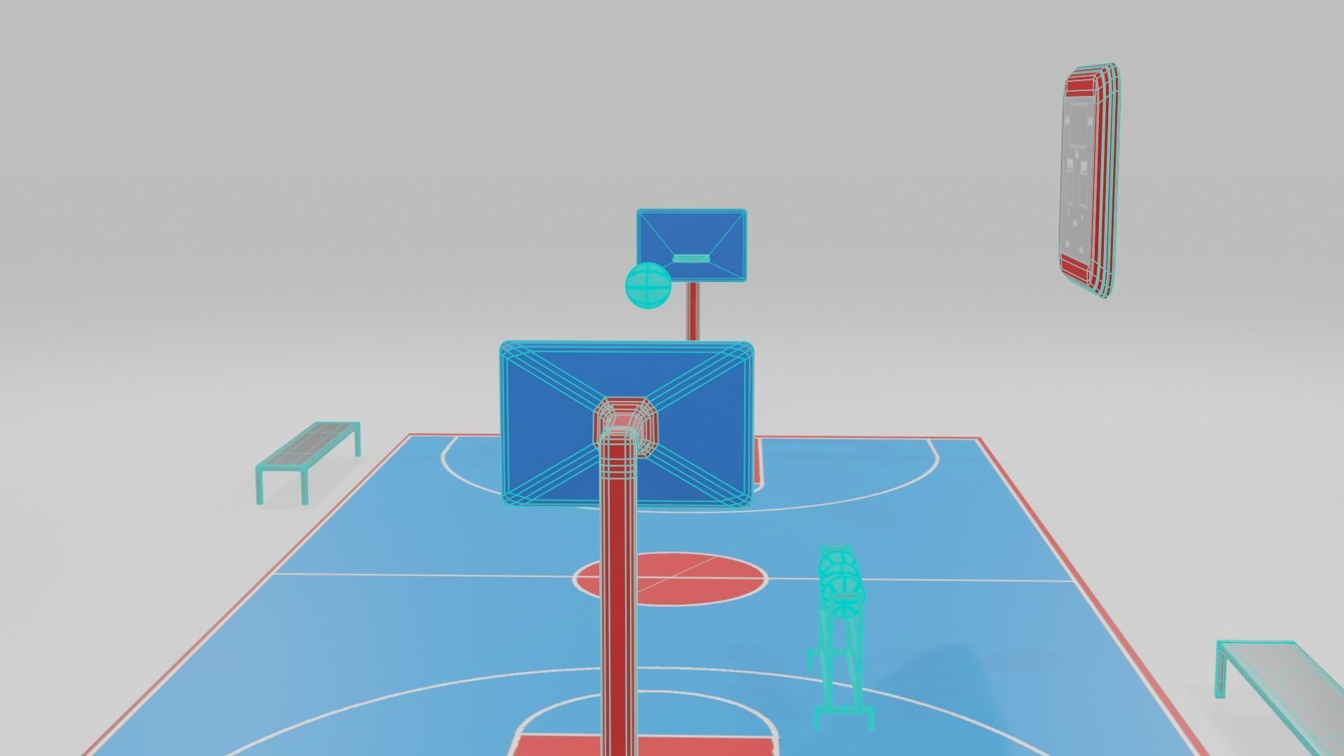 3D model low poly basketball court pack VR / AR / low-poly | CGTrader
