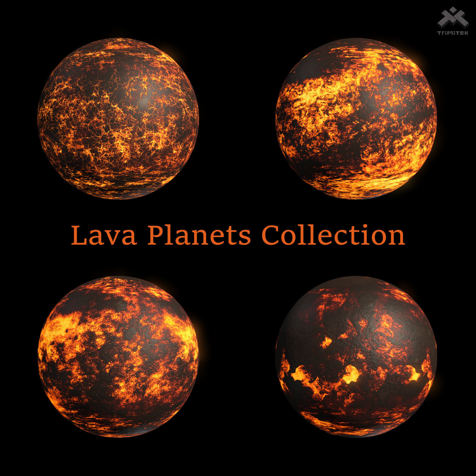 Lava Planets Collection - 8k PBR VR / AR / low-poly | CGTrader