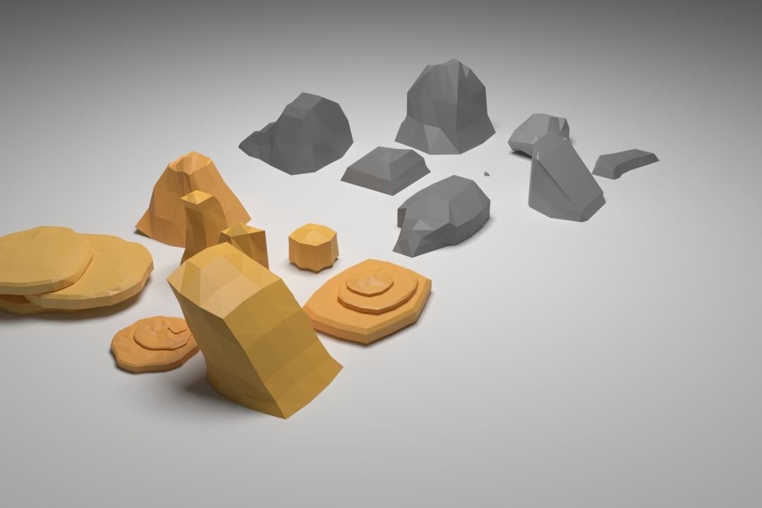 Stone pack low-poly free VR / AR / low-poly 3D model | CGTrader