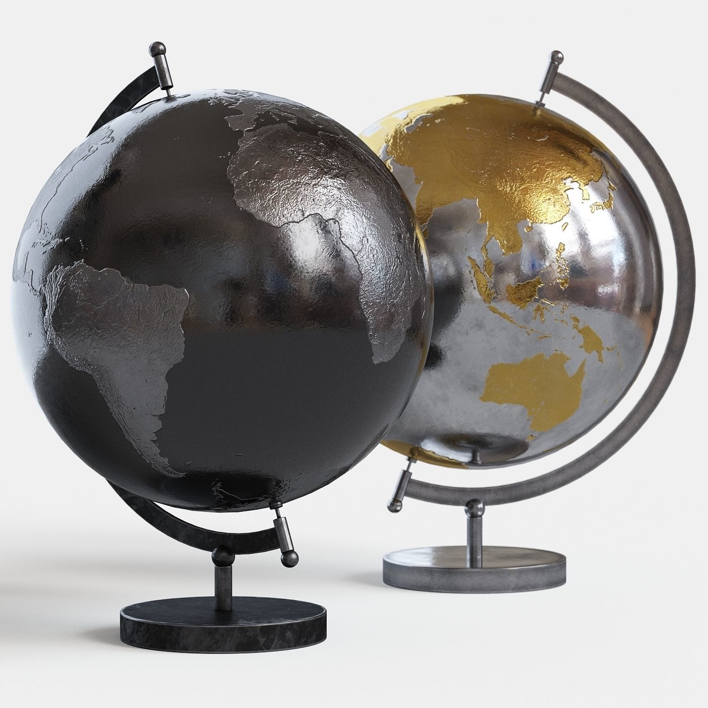 3D model Metal Globes VR / AR / low-poly MAX OBJ FBX
