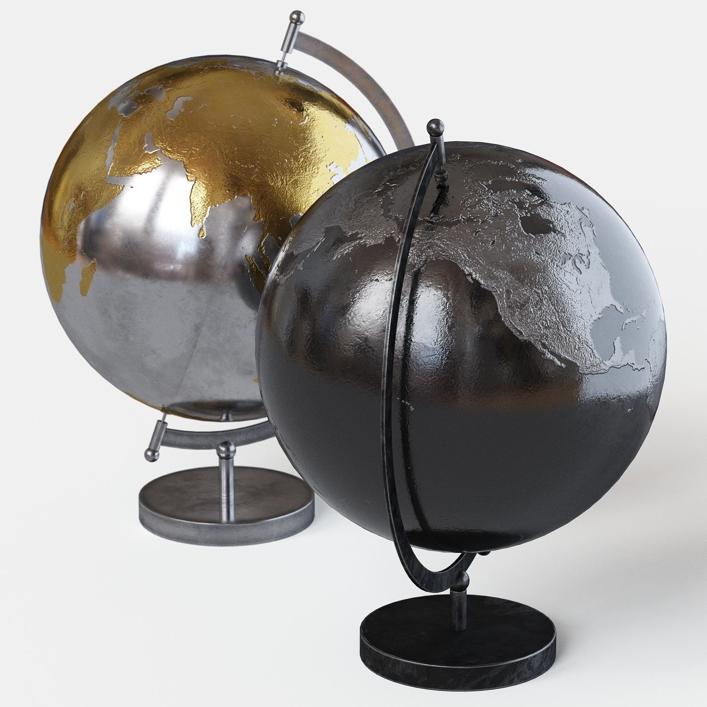 3D model Metal Globes VR / AR / low-poly | CGTrader