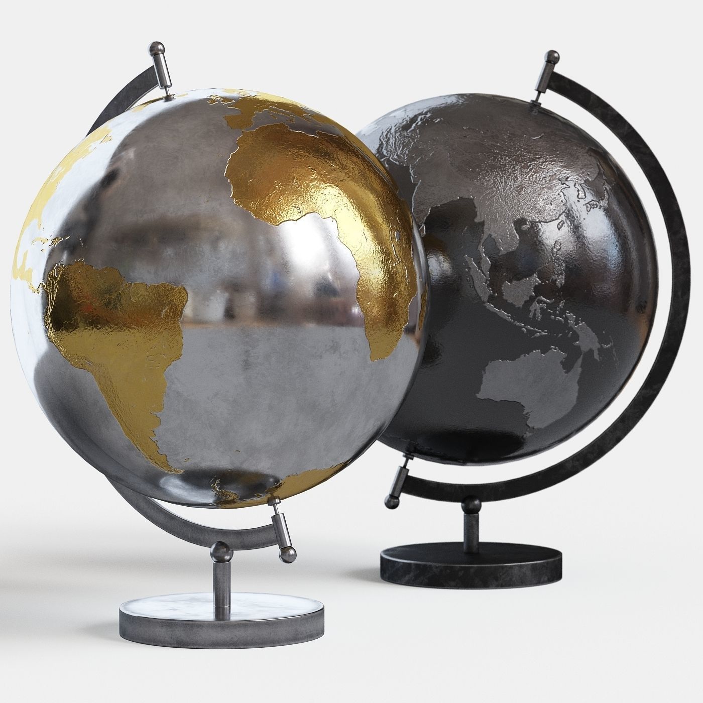 3D model Metal Globes VR / AR / low-poly | CGTrader