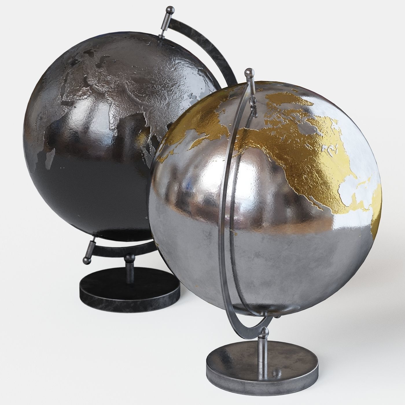 3D model Metal Globes VR / AR / low-poly | CGTrader