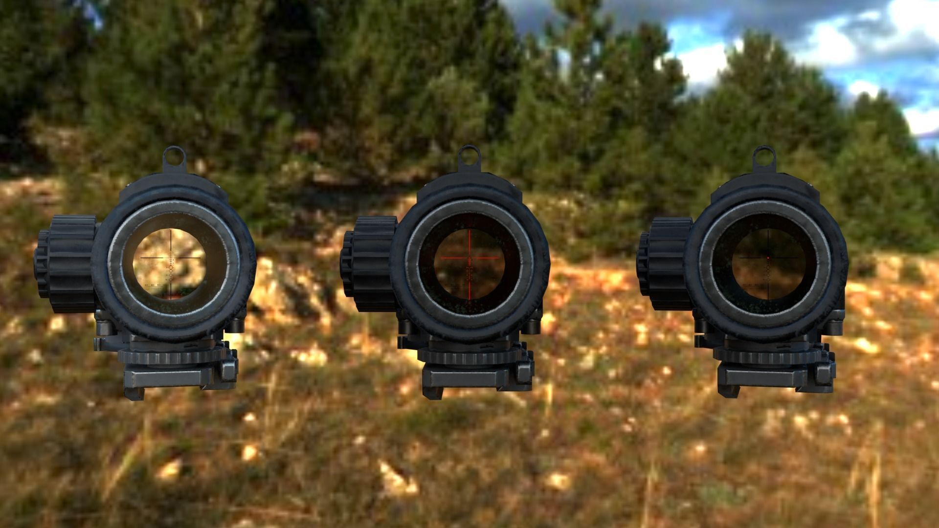 3D model 4X-1X Scope VR / AR / low-poly | CGTrader