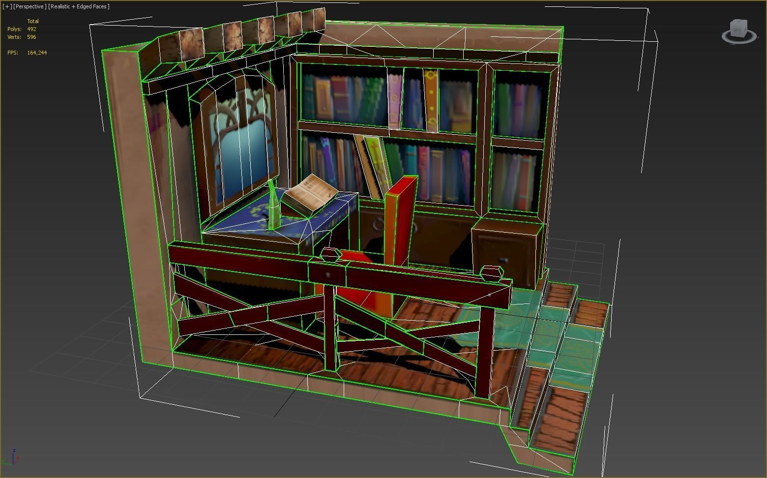 3D model Medieval Library Interior VR / AR / low-poly | CGTrader