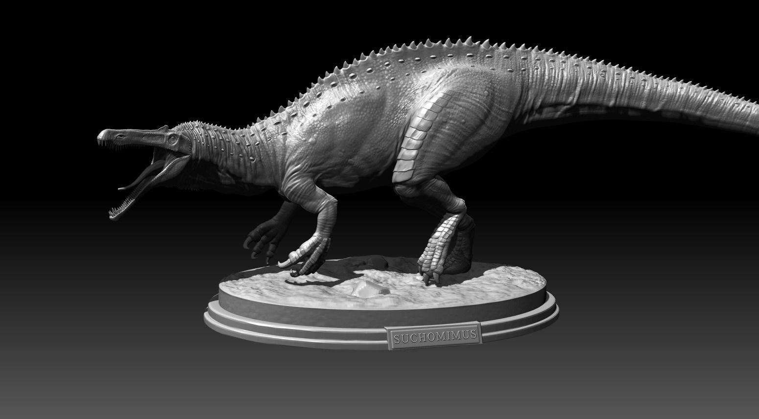 Suchomimus Statue 3D model 3D printable | CGTrader