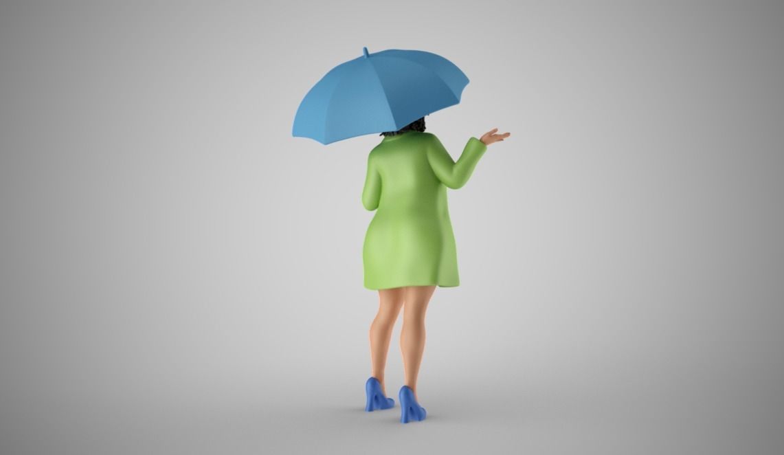 Woman in the Rain 3D model 3D printable | CGTrader
